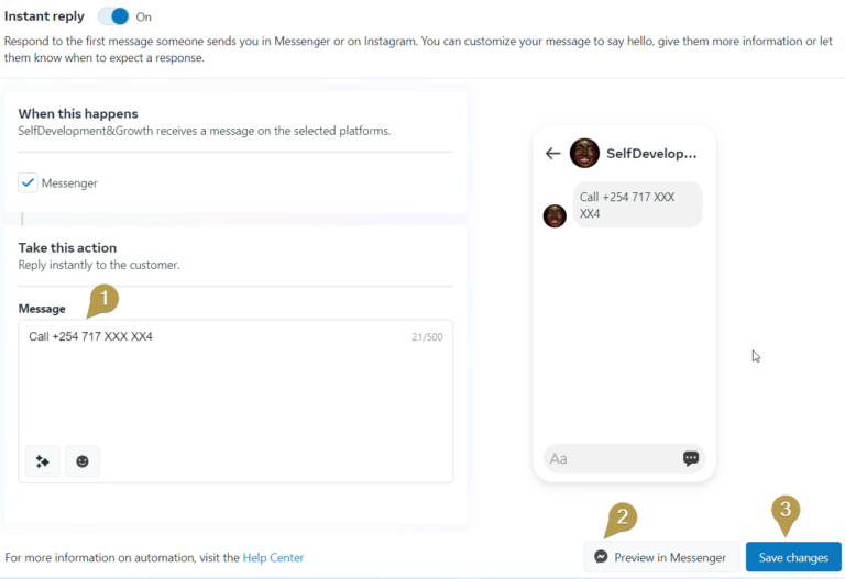 How to Set Automatic Facebook Page Replies on Messenger | Quorage